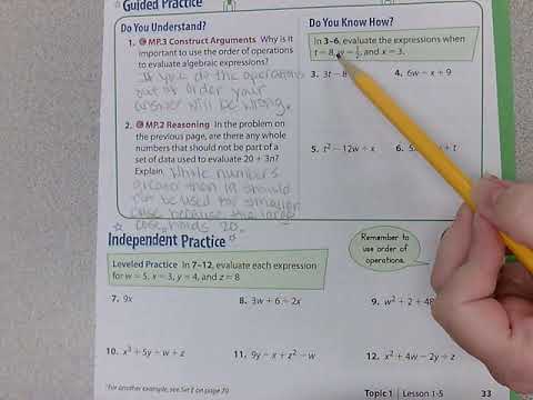Math Lesson 1 5 Guided Practice Youtube