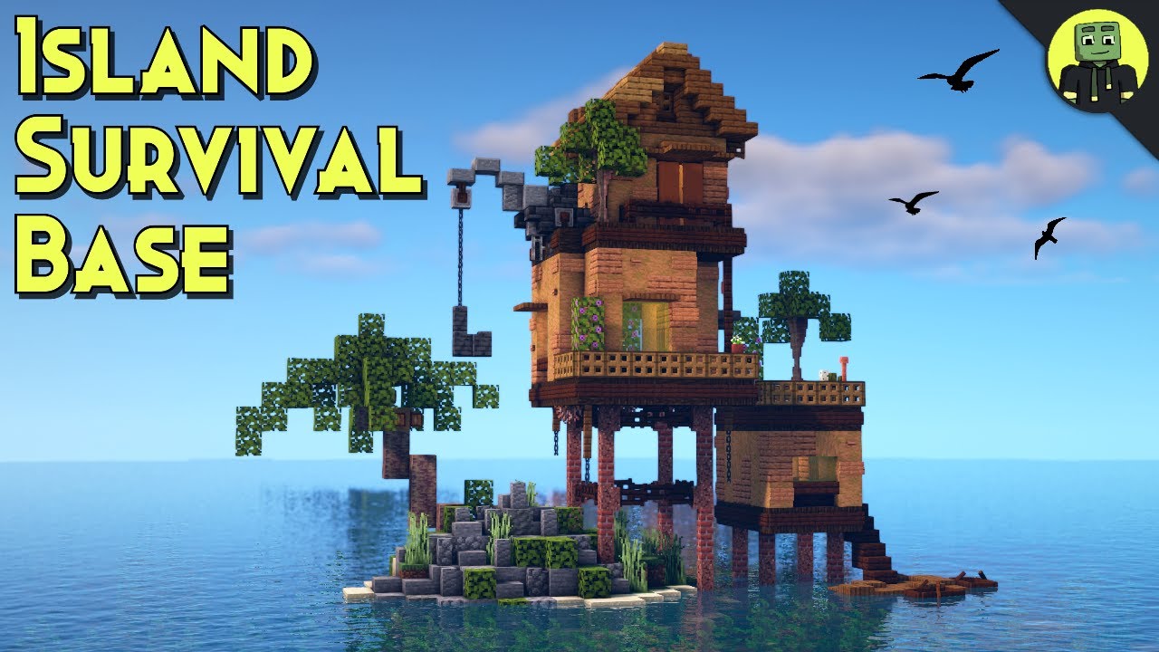 How To Build An Island Survival Base In Minecraft Tutorial Youtube