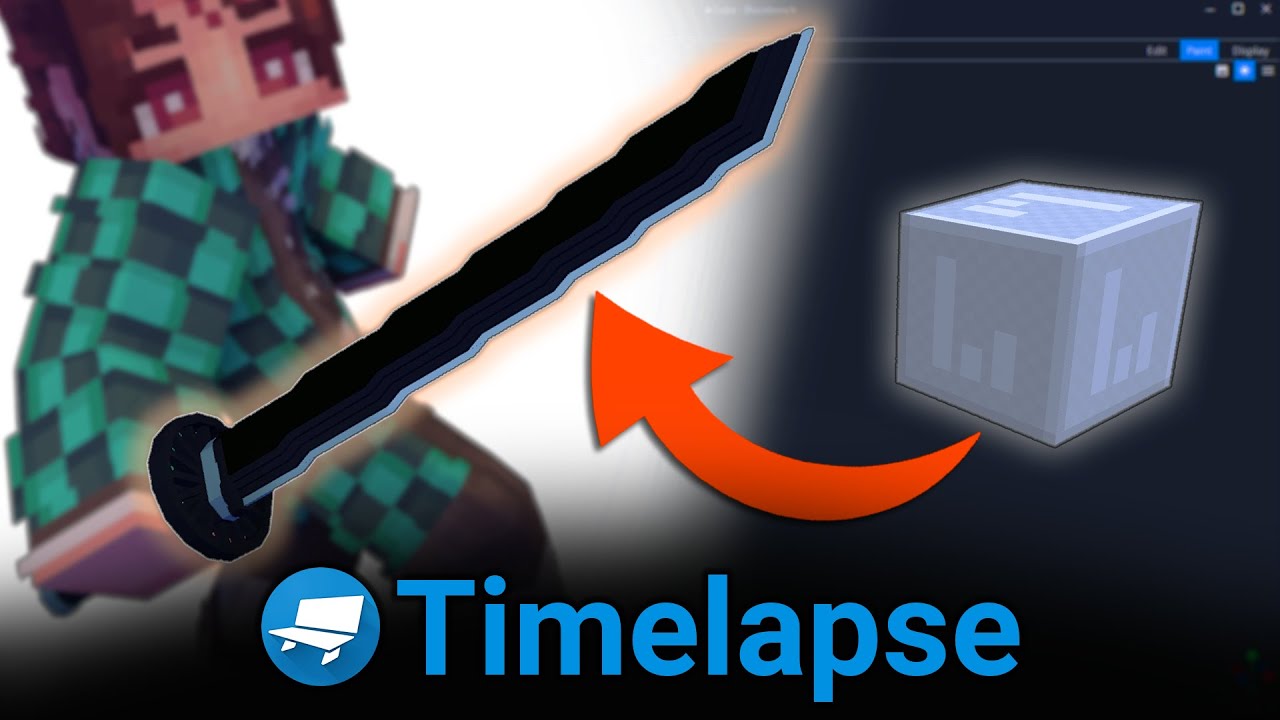 Tanjiro Katana From Anime Demon Slayer Blockbench Timelapse Youtube