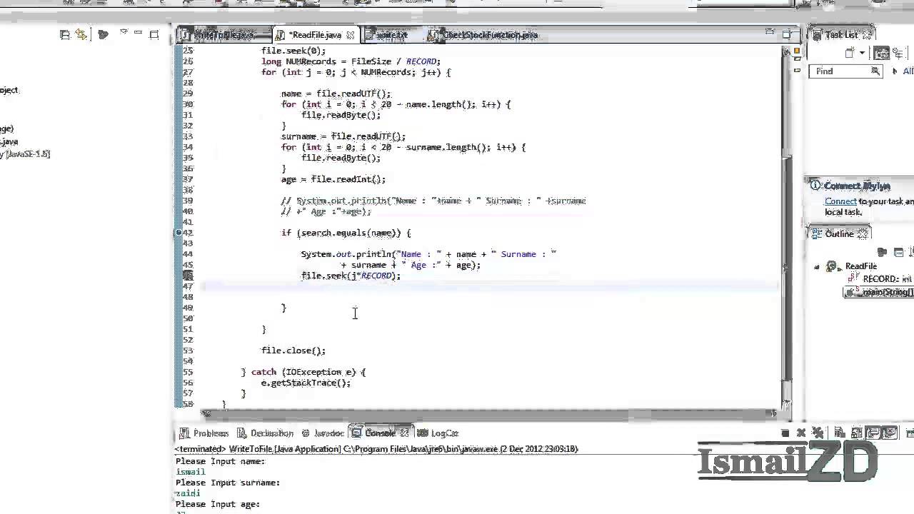 Java Tutorial Creating A Datebase Using Randomaccessfile Ep 4