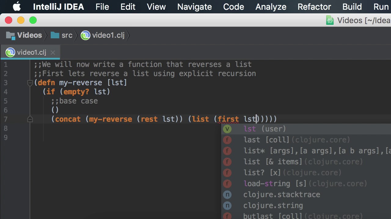 Writing A Function That Reverses A List In Clojure Introduction To