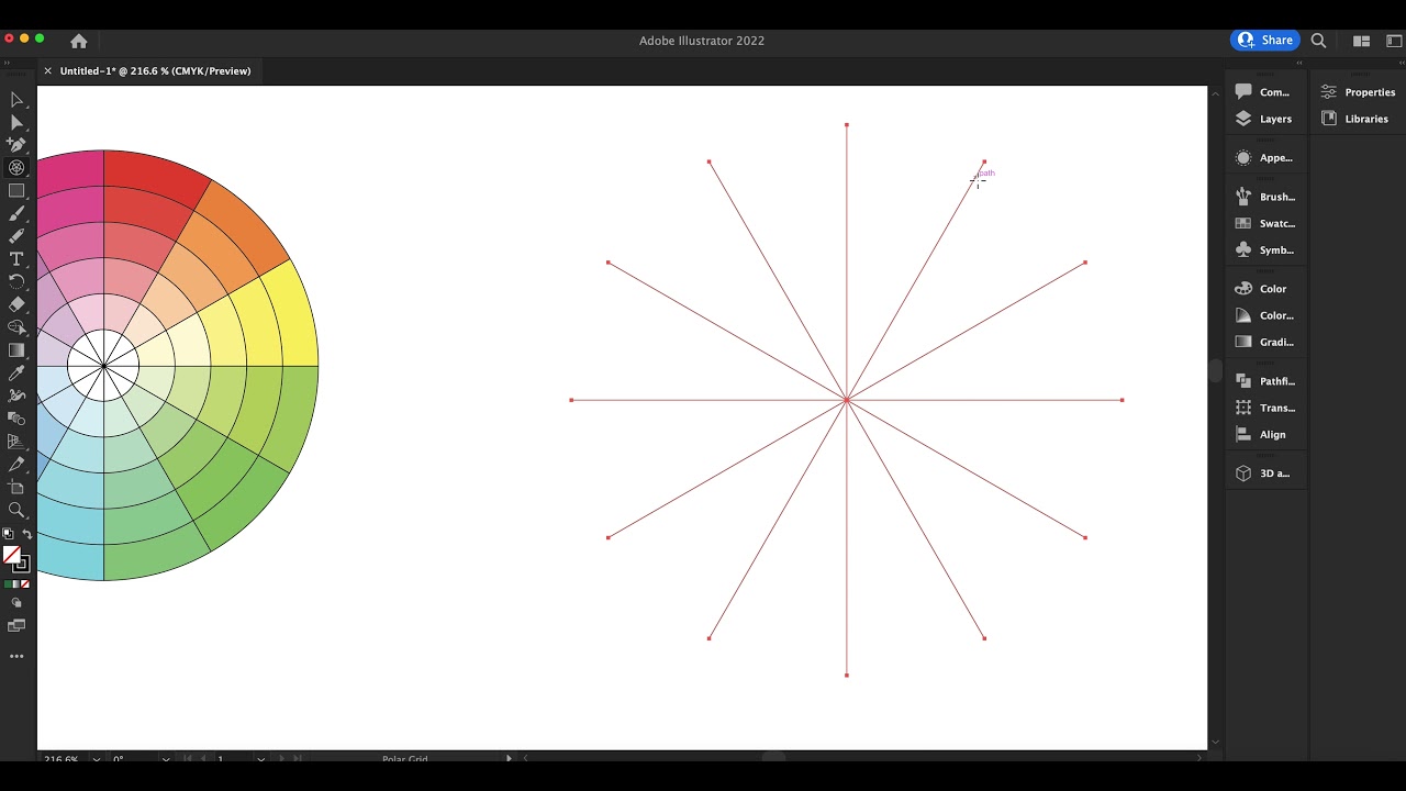 Creating A Color Wheel In Adobe Illustrator Youtube
