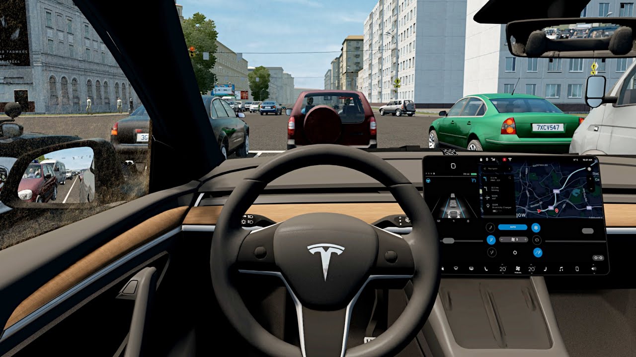 City Car Driving Tesla Model Y Logitech G29 Steering Wheel Gameplay
