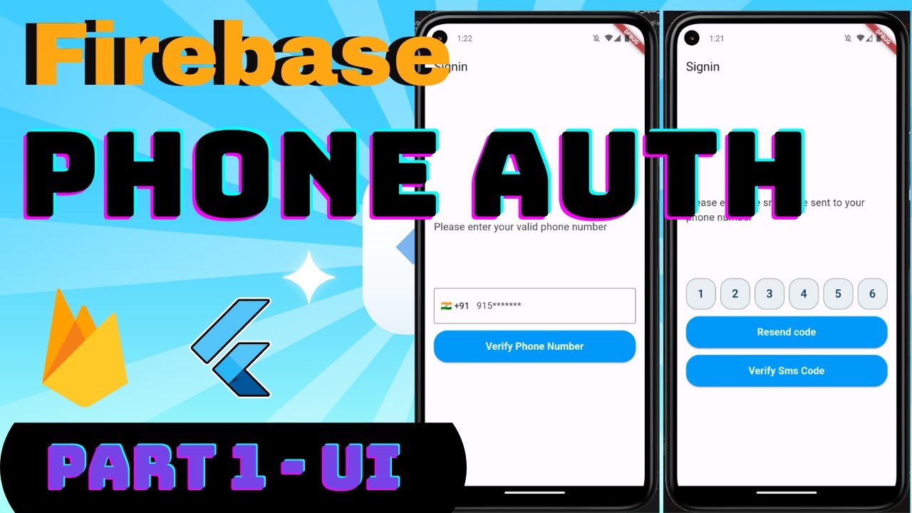 Flutter Phone Auth Ui Design Firebase Authentication Tutorial Part 1