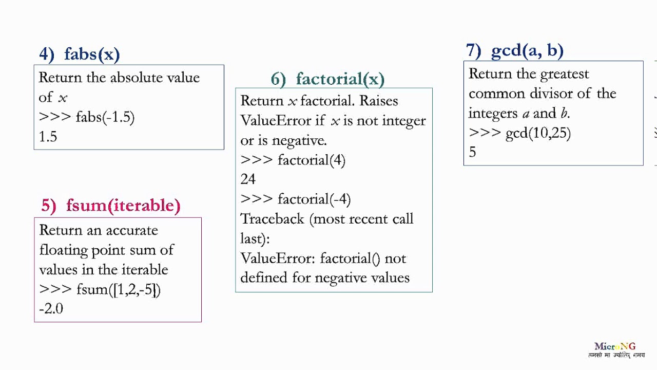Python Math Functions Youtube