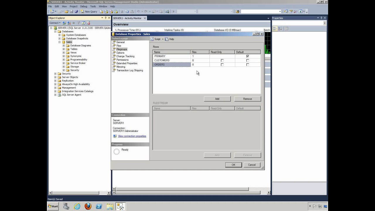 Creating Multiple Filegroups Youtube