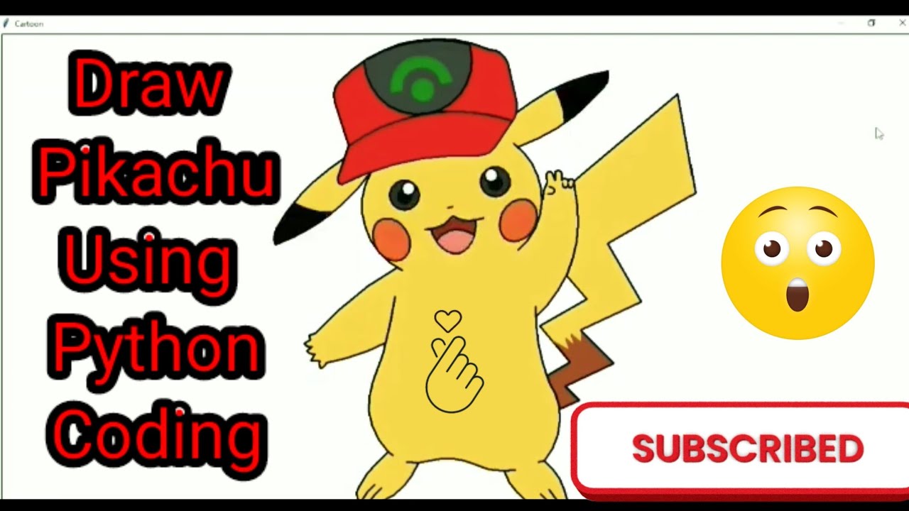 How To Draw Pikachu Using Python Language 亟 Pokemon Pikachu Youtube