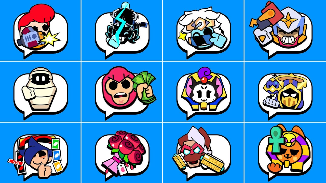 All New Animated Pins Profile Icons Sprays Brawl Stars Youtube