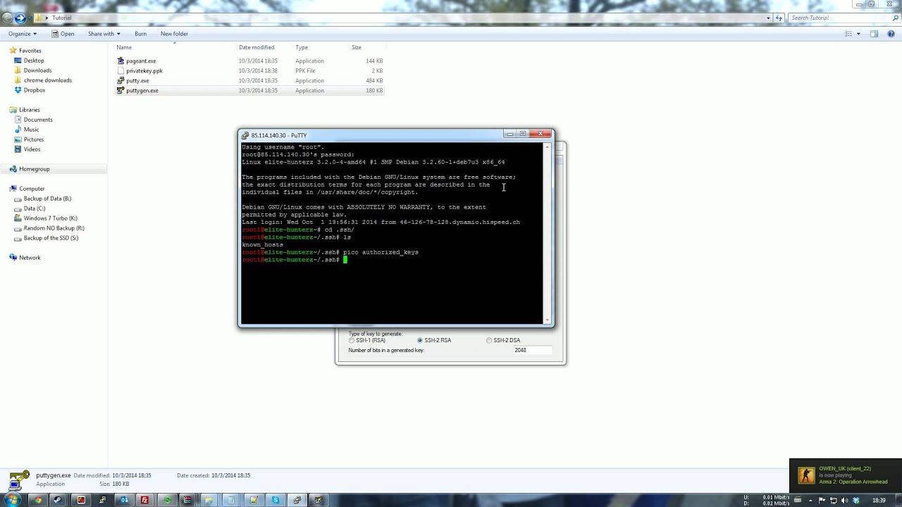 Linux Any Public Key Authentication With Putty Youtube