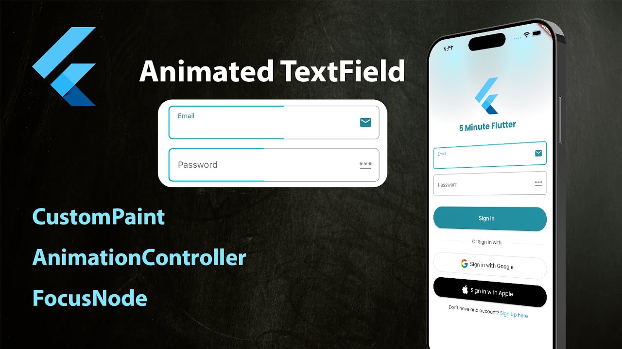 Flutter Animated Textfield Custompaint Tutorial Youtube