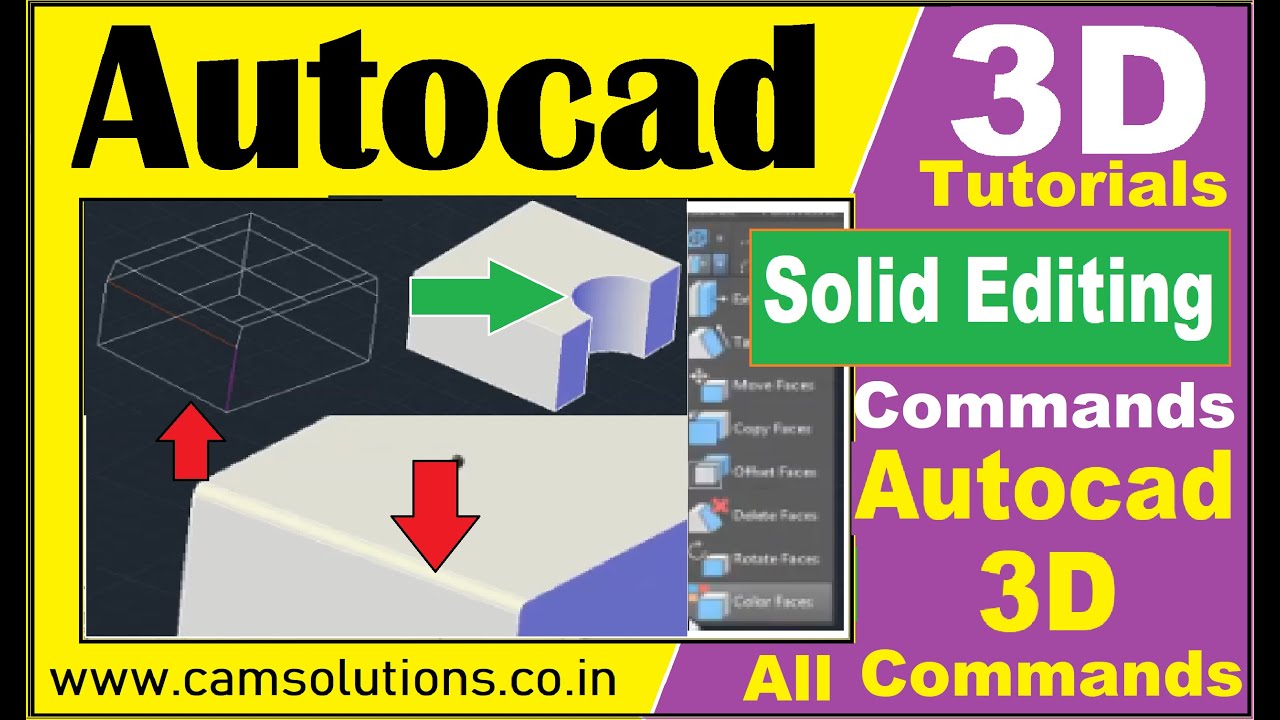 Autocad 3d Tutorials Solid Editing Commands Autocad 3d Tutorials