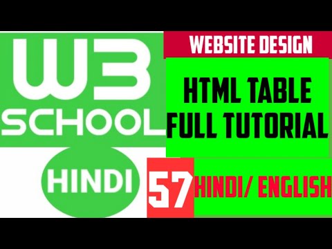 W3school In Hindi Html Table Full Tutorial Html Table In One Video