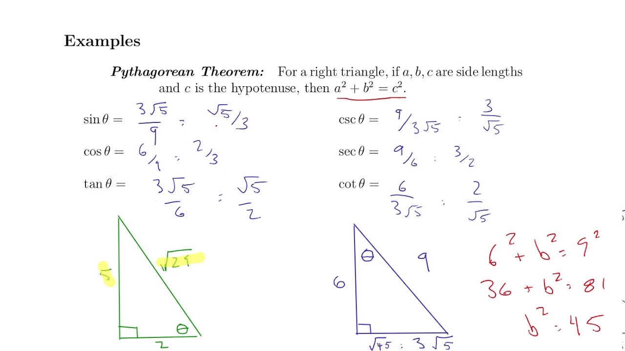 Right Angle Trigonometry Youtube