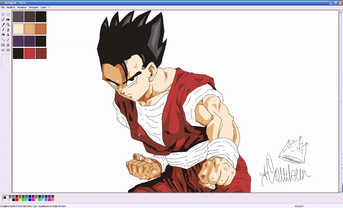 Gohan Speed Painting In Ms Paint Drawing Ita Dragon Ball Z By Gamby