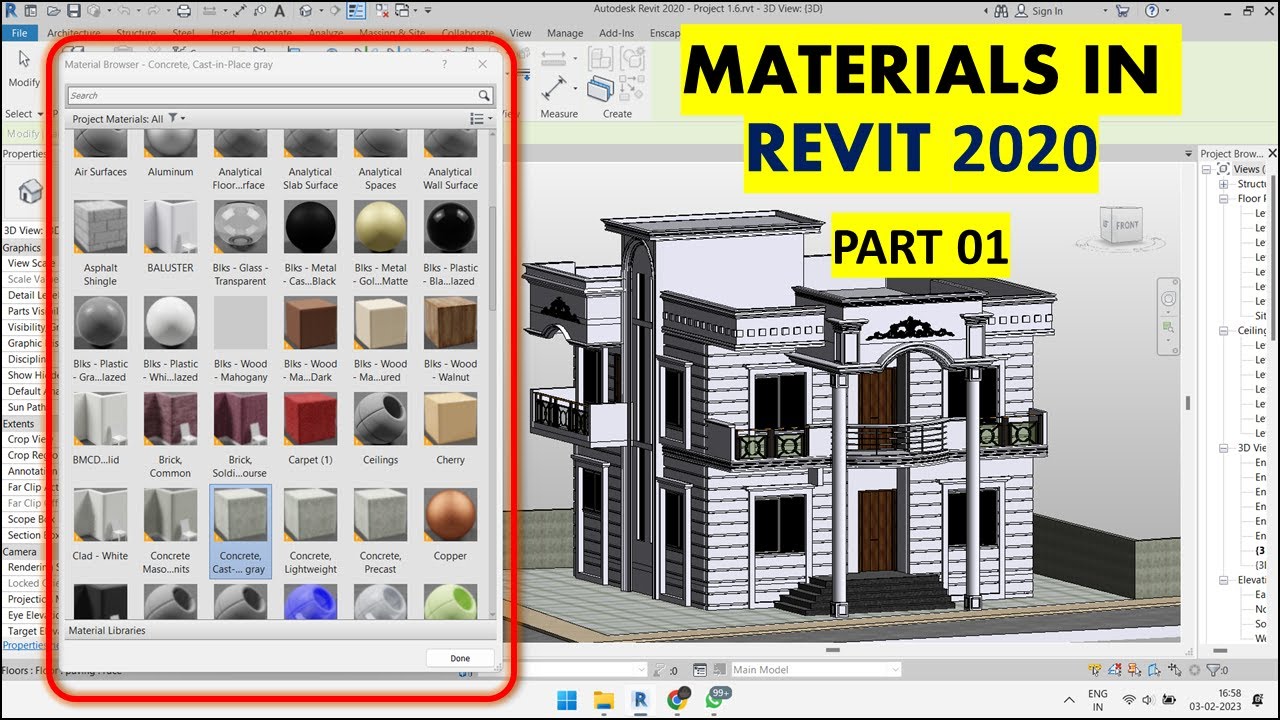 Materials In Revit Part 01 Creating And Applying Material Youtube