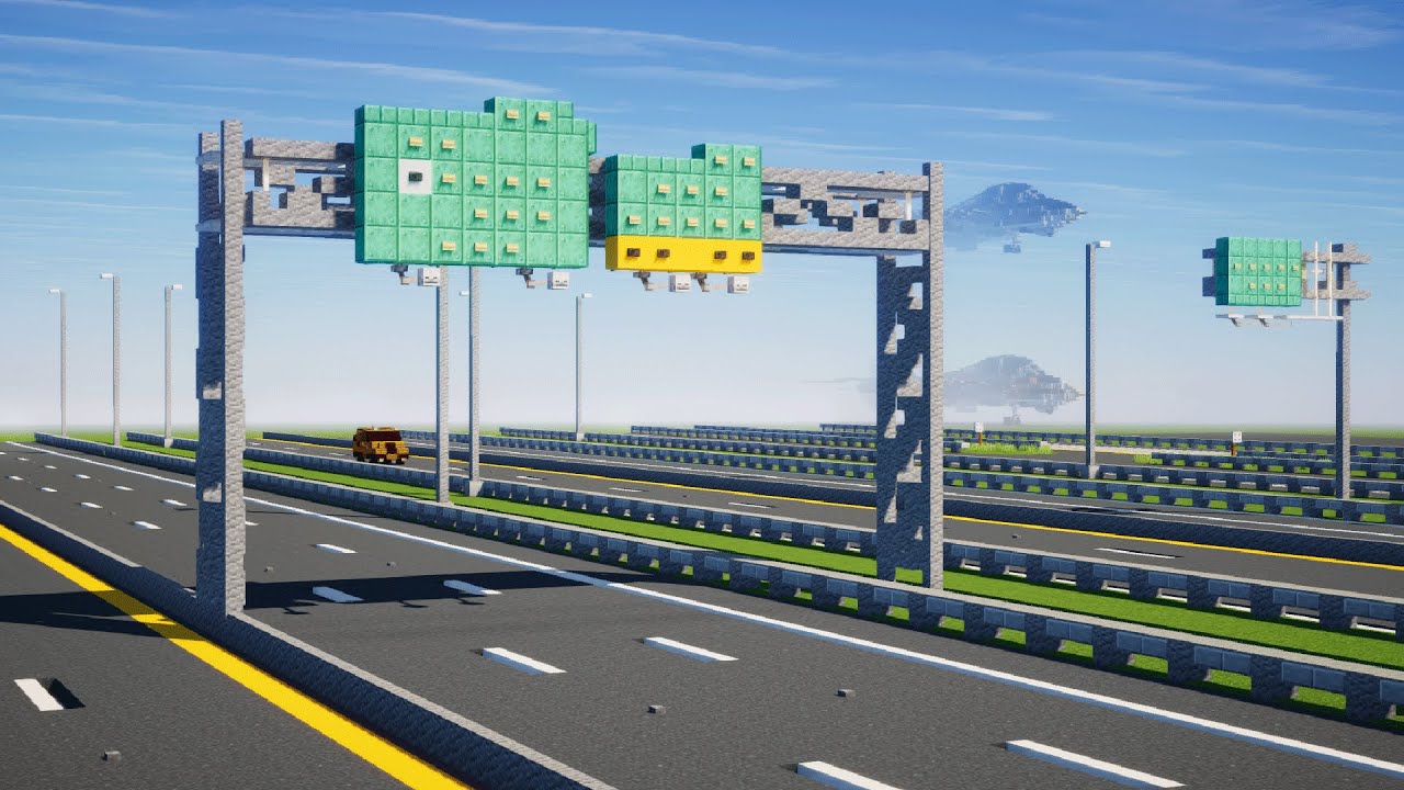 How To Build Minecraft Highway Tutorial Youtube