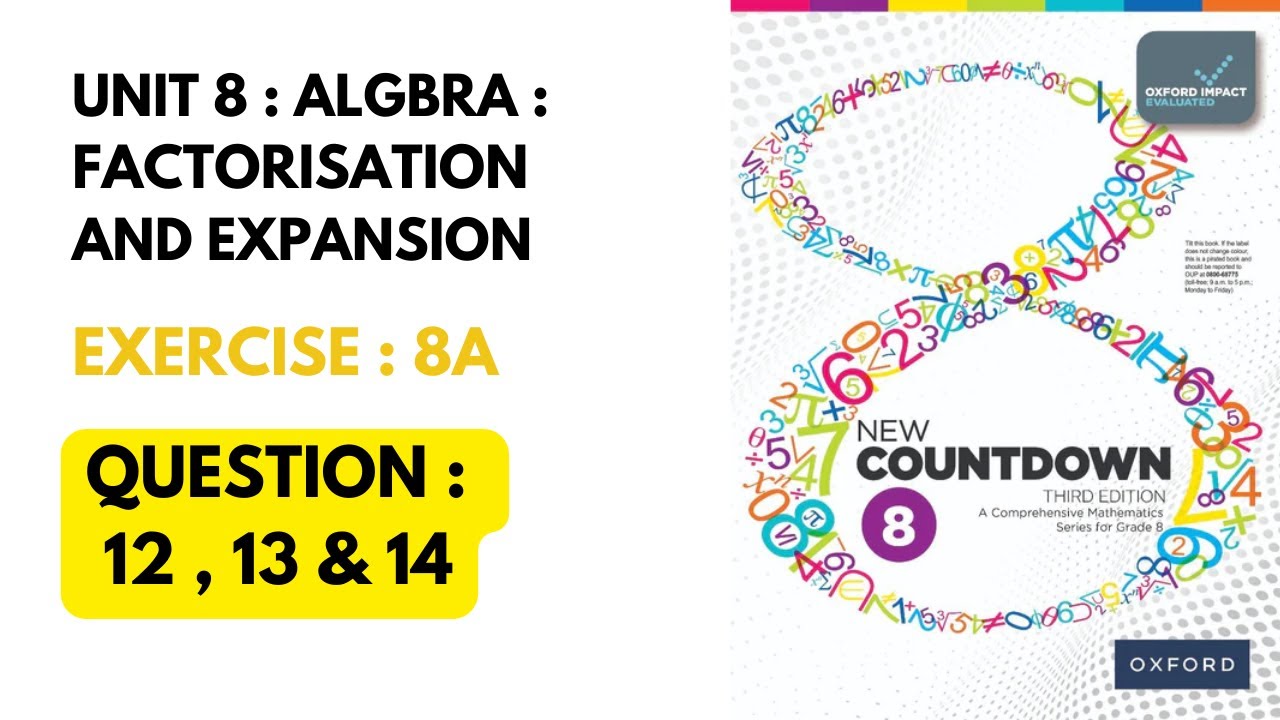 New Countdown 8 Third Edition Exercise 8a Q 12 13 14 Algebra