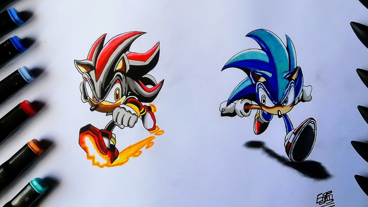 Drawing Sonic Vs Shadow In Sonic Adventure 2 Dreamcast Era Characters