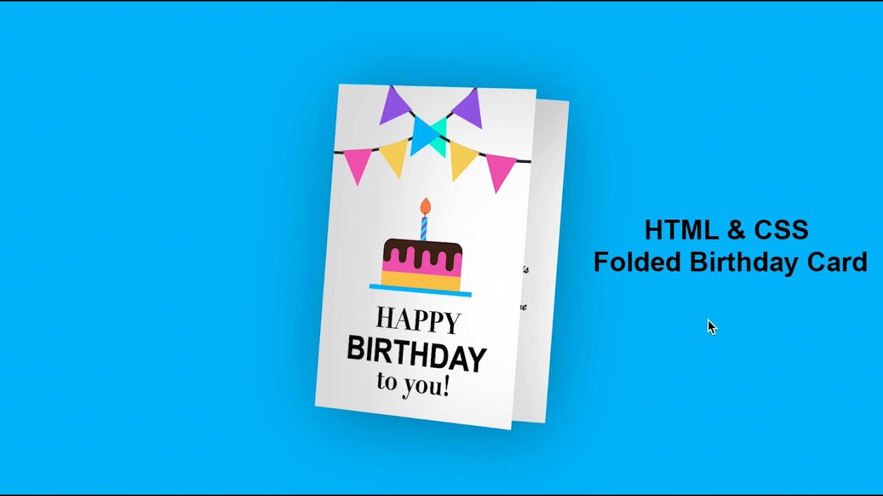 Html Css Folded Birthday Card Youtube