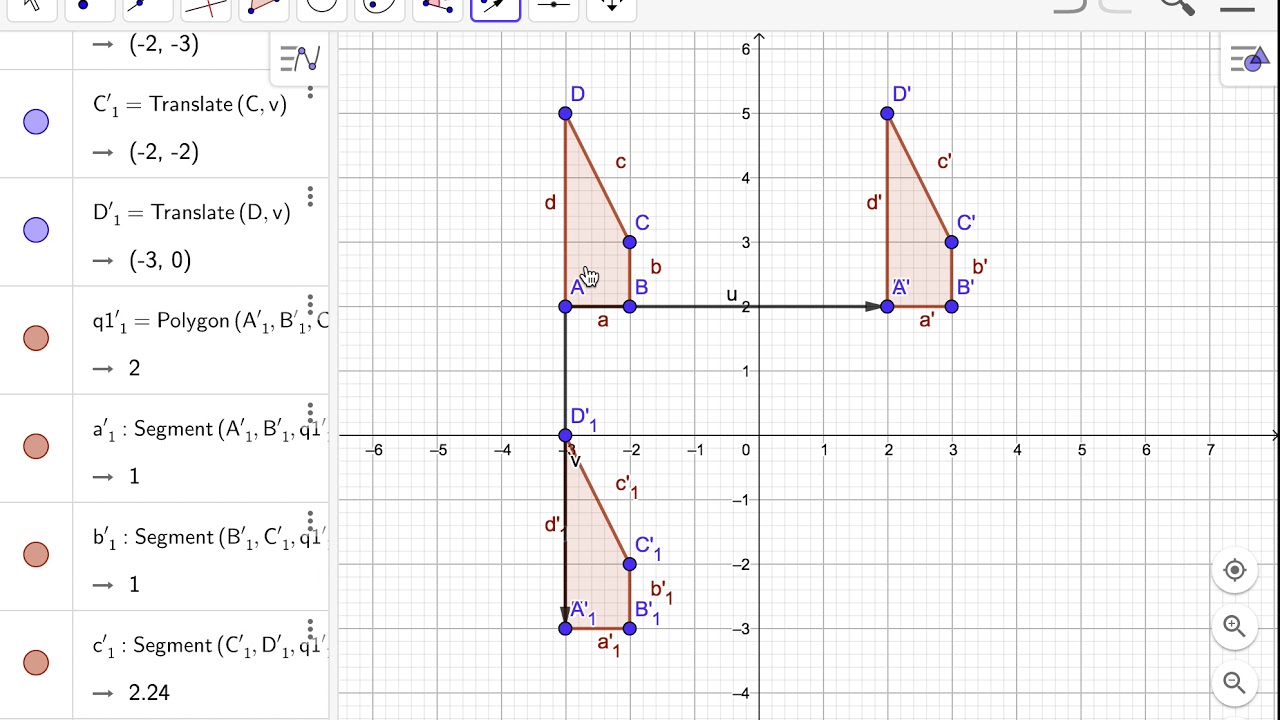 Translation With Geogebra Youtube