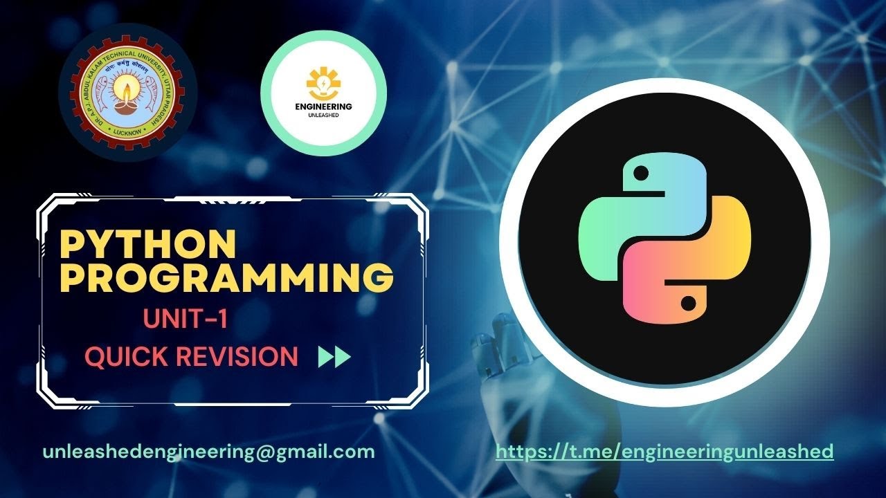 Python Unit 1 Aktu Introduction Youtube