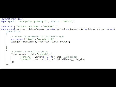 Featurescript In Onshape Day 1 Youtube