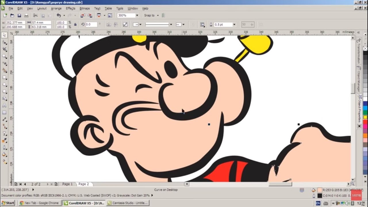 How To Draw Create Cartoons On Coreldraw Coreldraw Tutorial Youtube