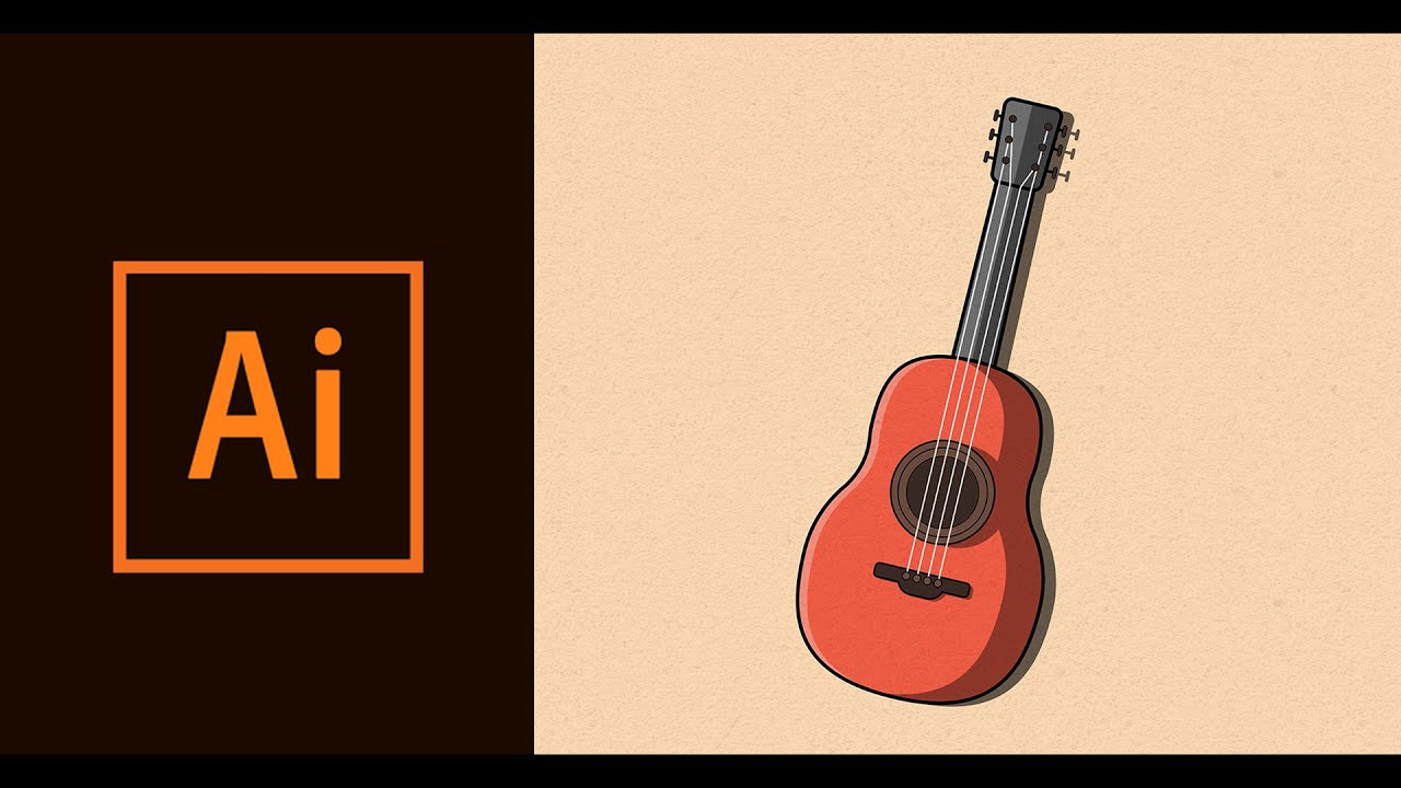 Guitar Adobe Illustrator Speed Art Youtube