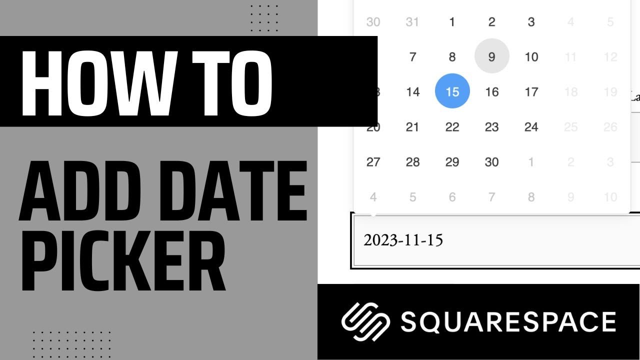 How To Add A Datepicker To A Squarespace Form Block 2023 Youtube