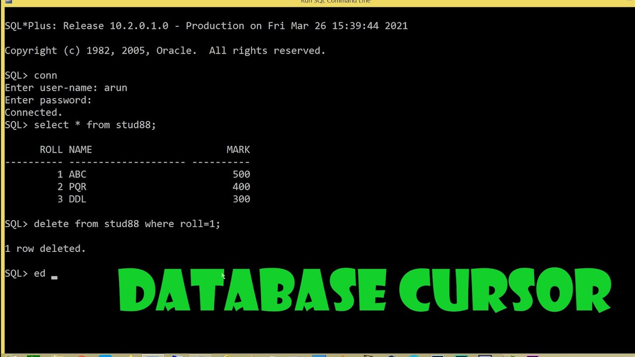 Introduction To Pl Sql Cursor Cursors In Pl Sql Database Cursor