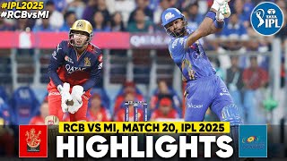 Mi Vs Rcb 20th Match Ipl 2025 Highlights Ipl Highlights 2025 Cricket ...