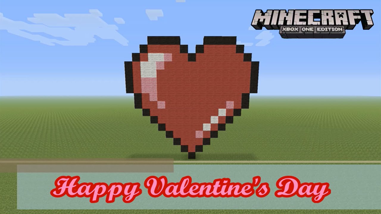 Minecraft Pixel Art Tutorial And Showcase Happy Valentine S Day Heart