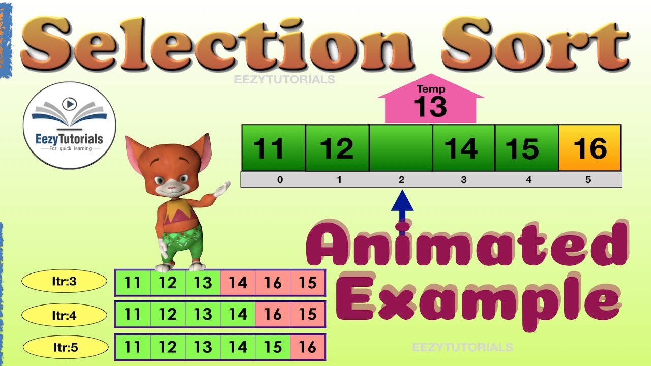 Sorting Animation Of Numbers Using Selection Sort Algorithm In Data
