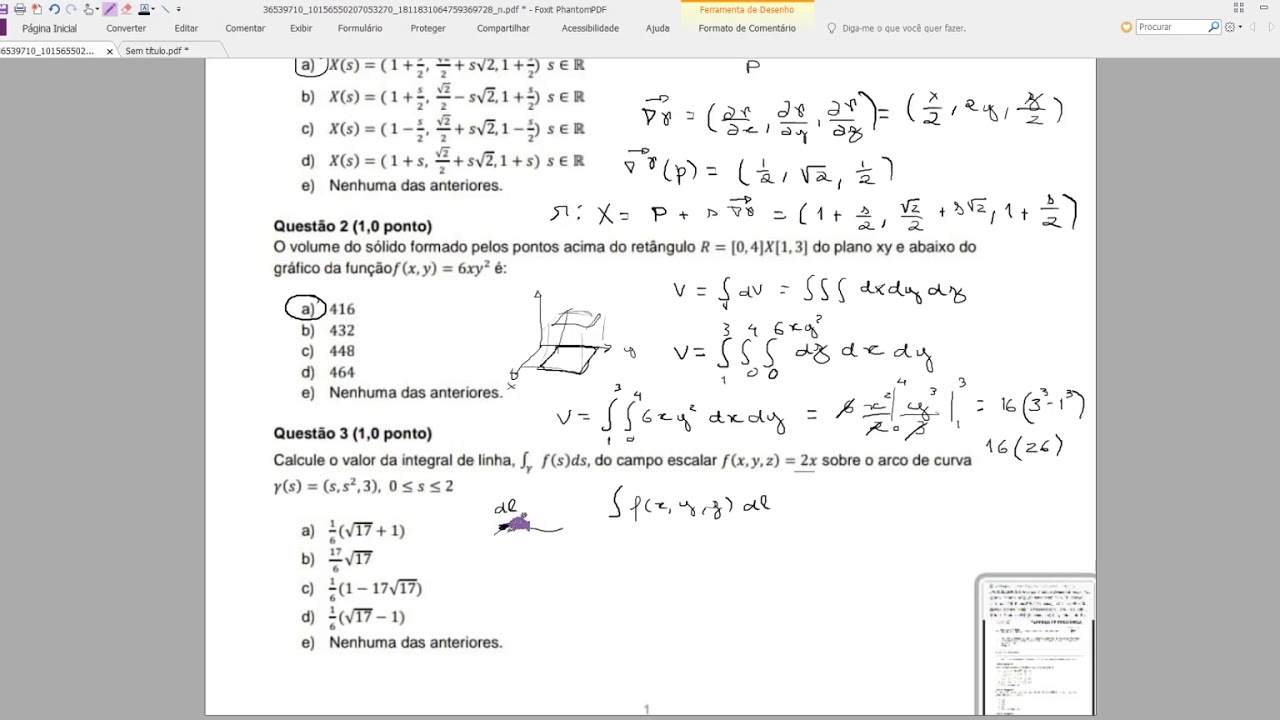 Cálculo 2 Prova Eng De Prod Parte 1 Youtube