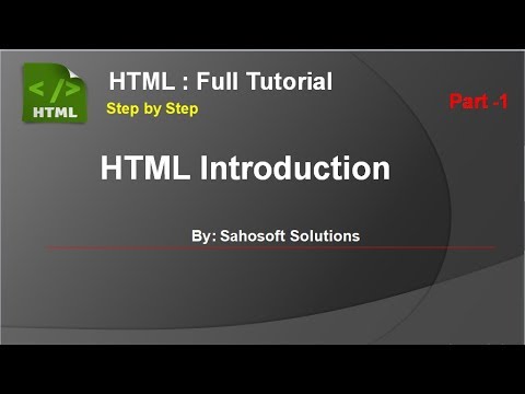 Part 1 Html Full Tutorial Html Introduction Html Youtube