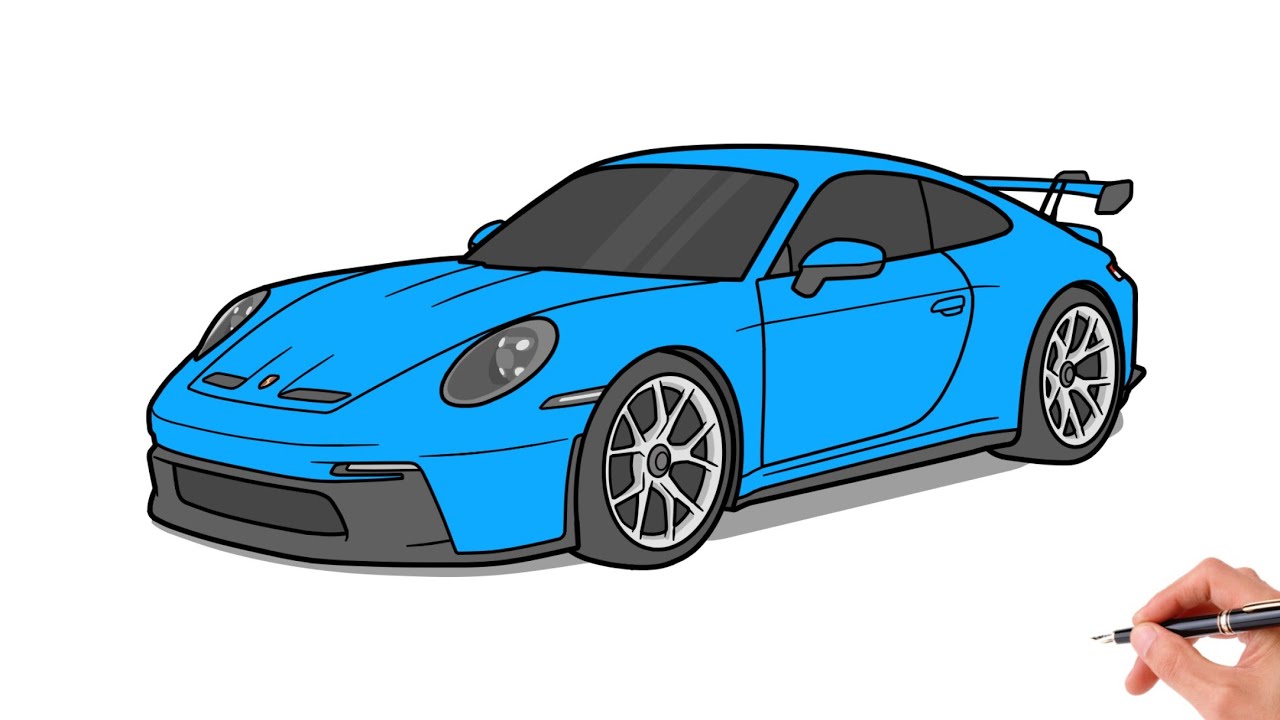 How To Draw A Porsche 911 Gt3 2021 Drawing Porsche 992 Gt3 2022