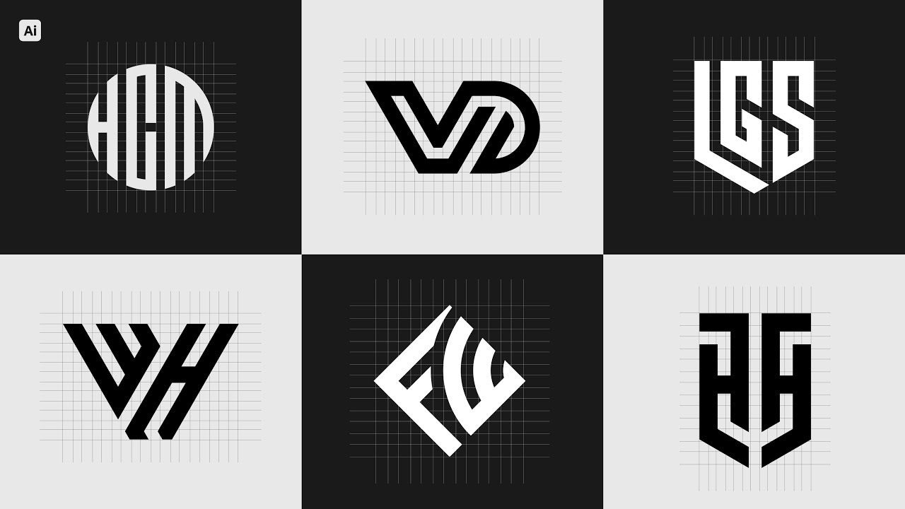 Easy Grid Logo Design Process On Same Lines Adobe Illustrator