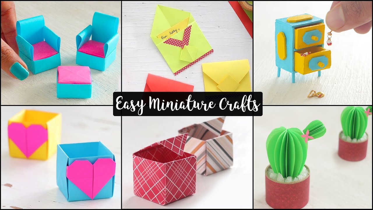 6 Easy Miniature Craft Ideas Diy Miniatures Youtube