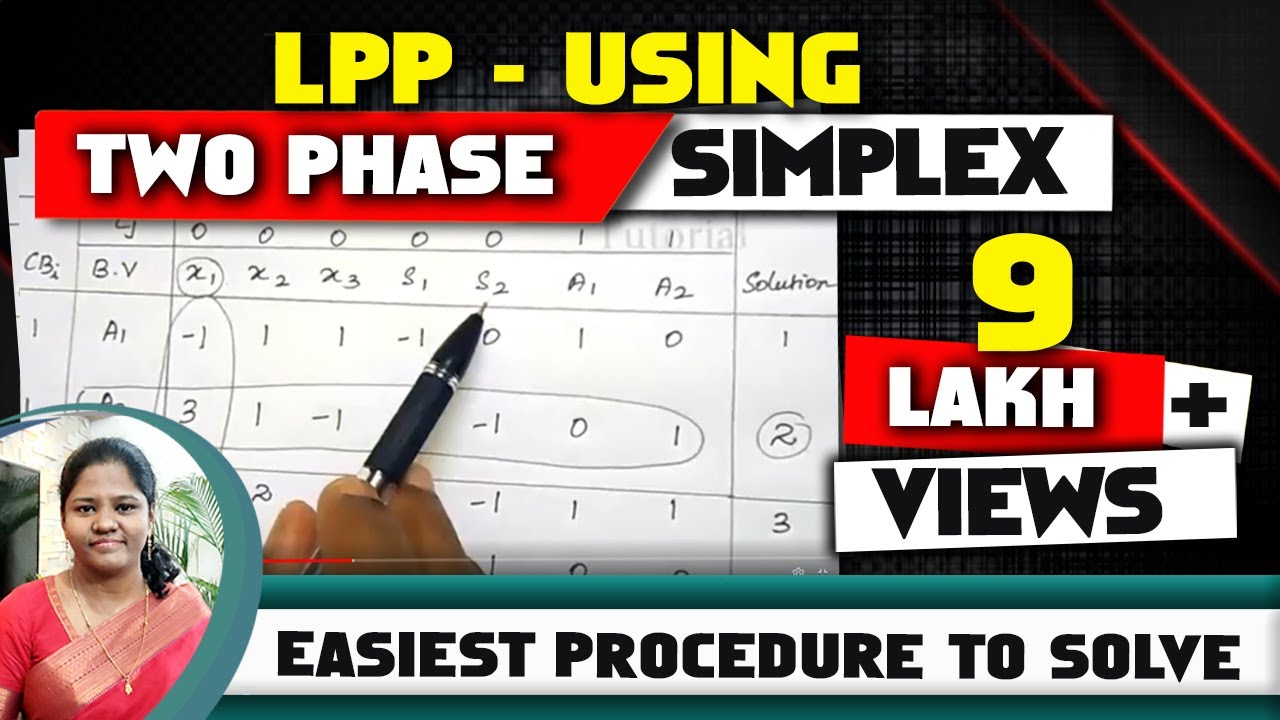 Lpp Using Two Phase Simplex Method In Operation Research With Solved