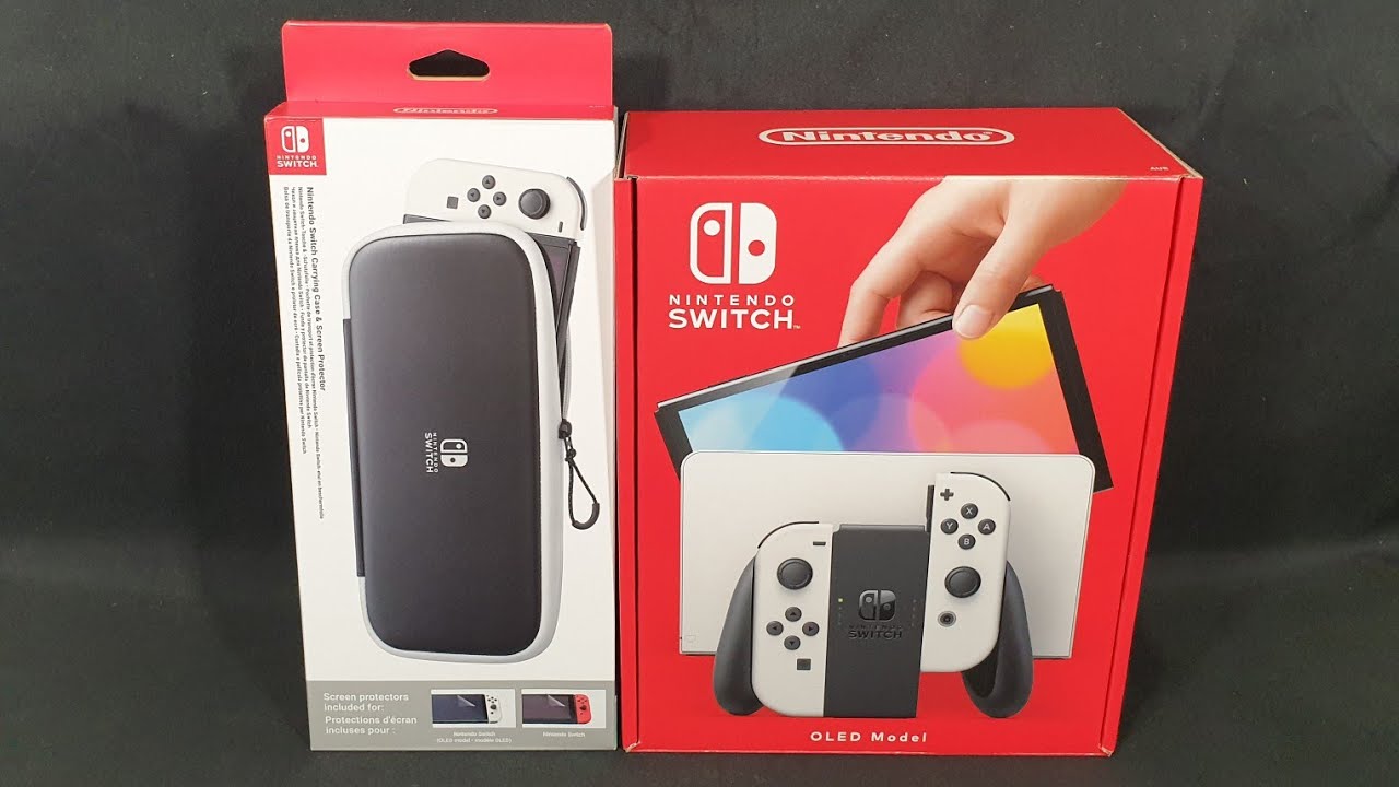Unboxing Nintendo Switch Oled Model White Official Carrying Case
