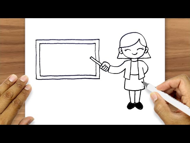 How To Draw Teacher Step By Step How To Draw A Teacher Easy Step By