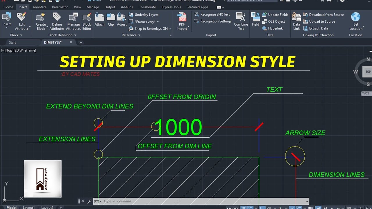 Setting Up Dimension Style In Autocad Tutorial Youtube