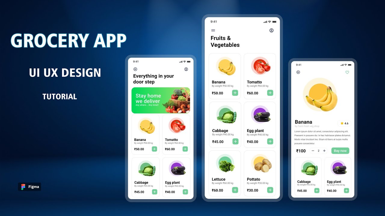 Grocery App Ui Ux Design Figma Tutorial Youtube