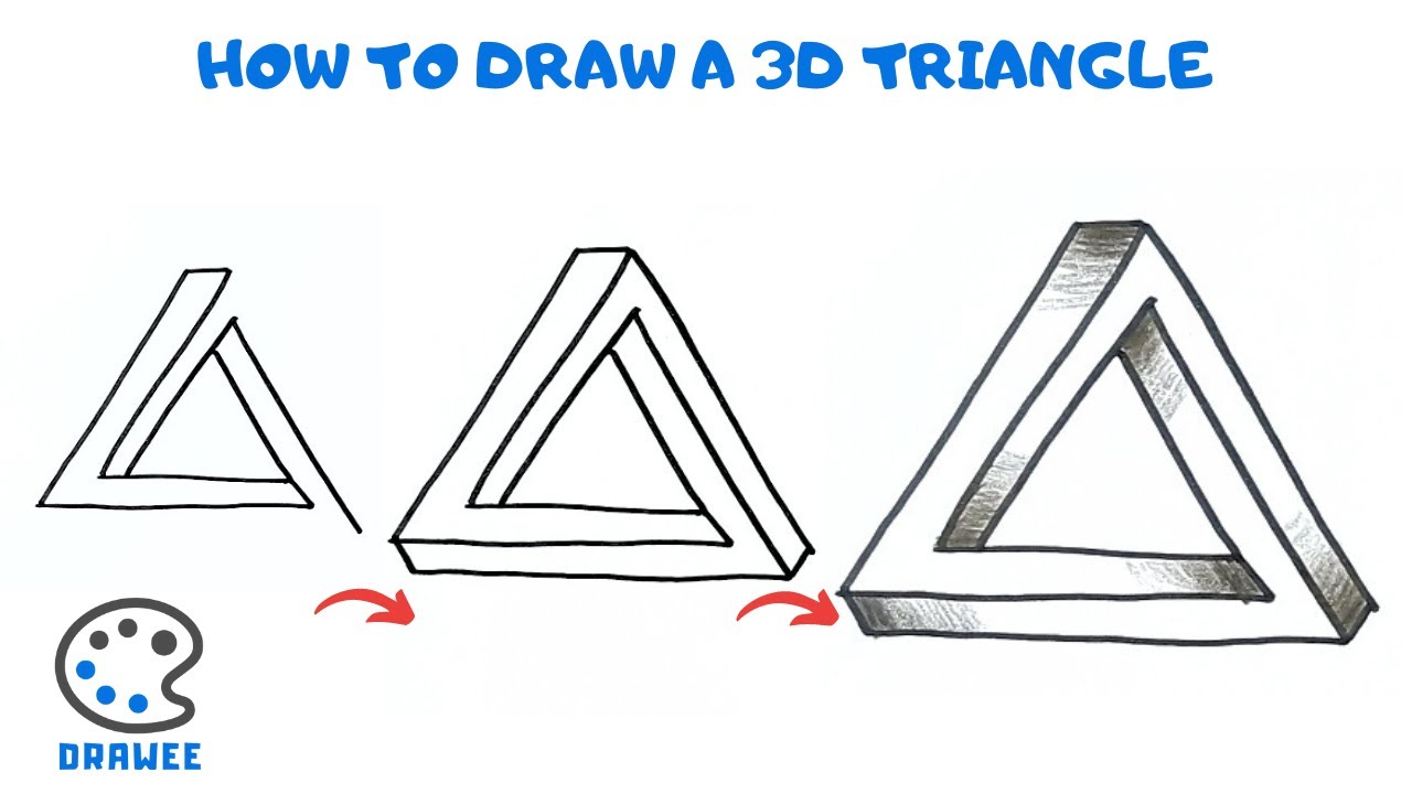 How To Draw A 3d Triangle Youtube