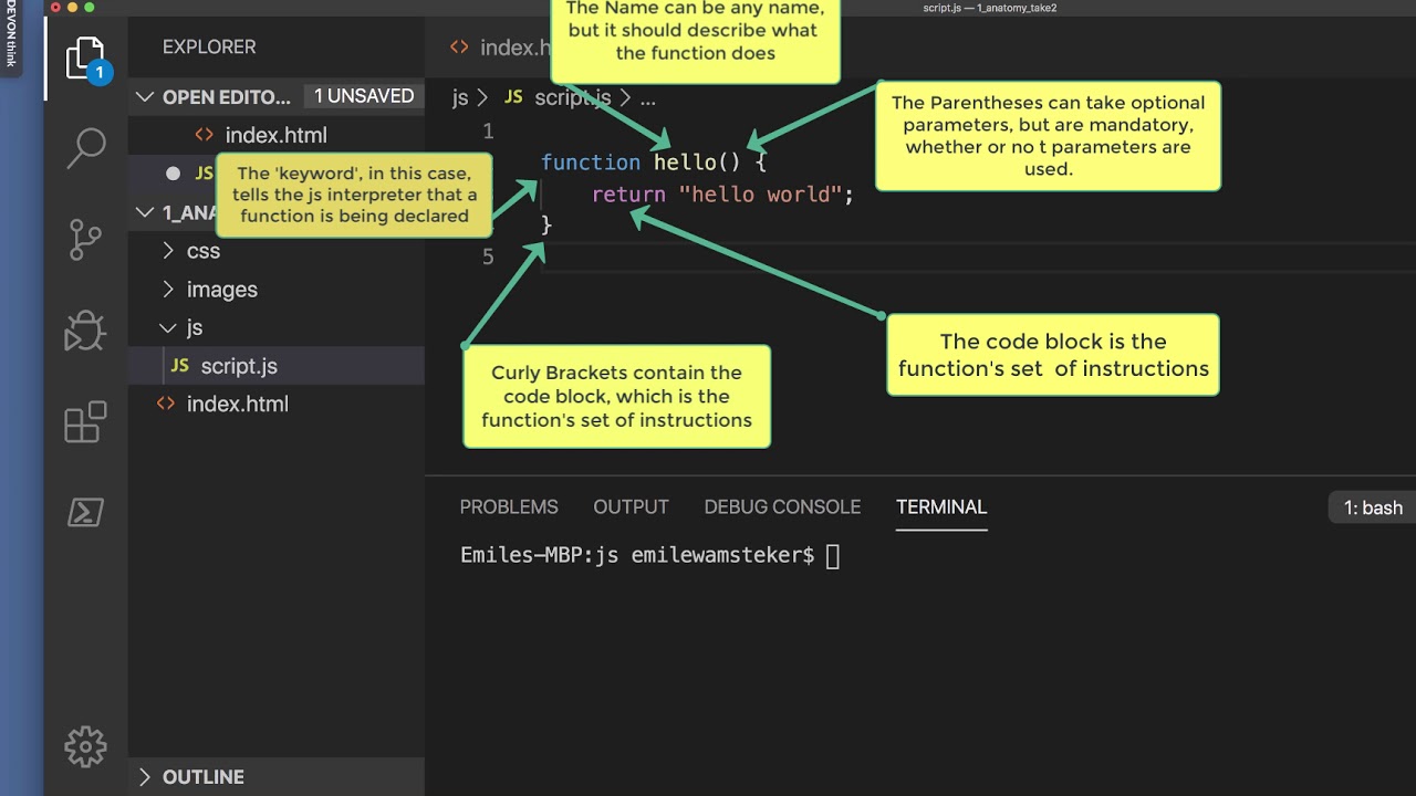 Basic Js Function Declaration Youtube