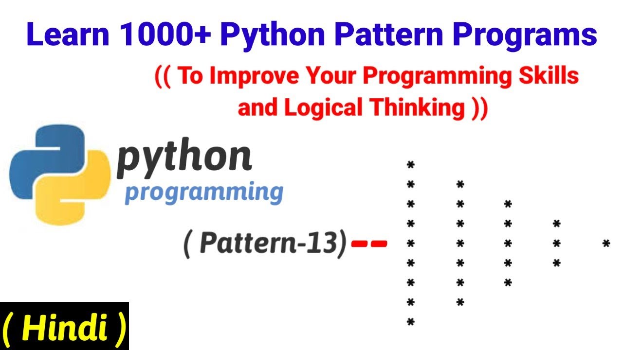 Learn 1000 Python Pattern Programs Pattern 13 To Print Right Half
