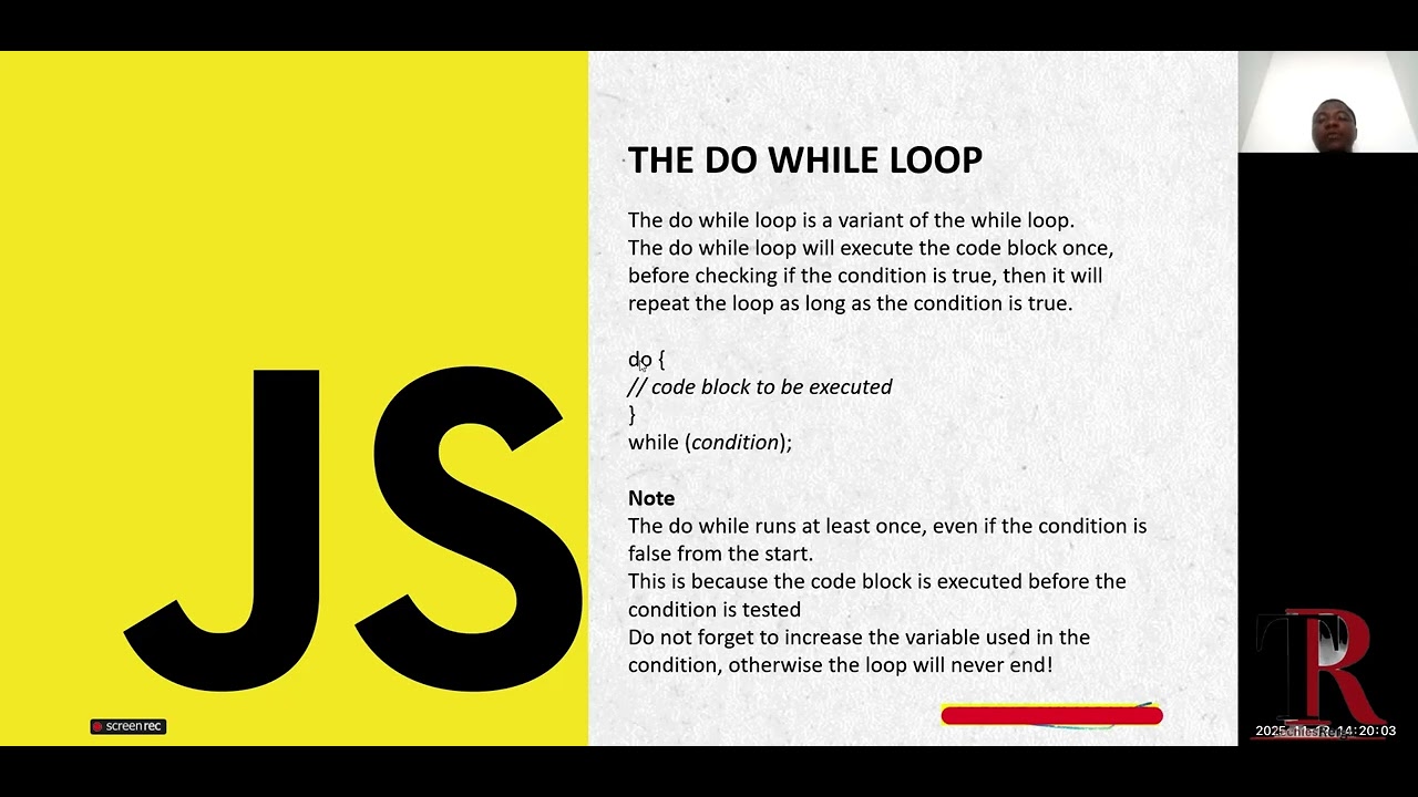 Do While Loop In Javascript Youtube