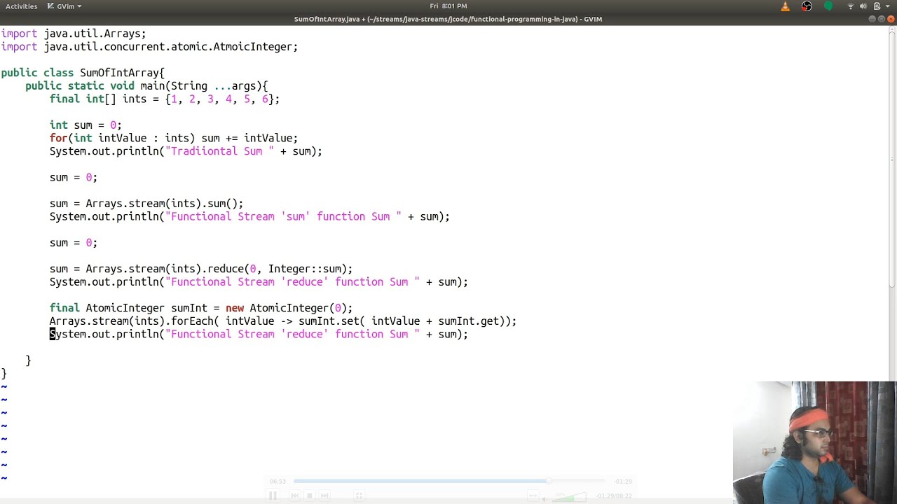 Sum Integer Array How To Do Functional Programming In Java Youtube