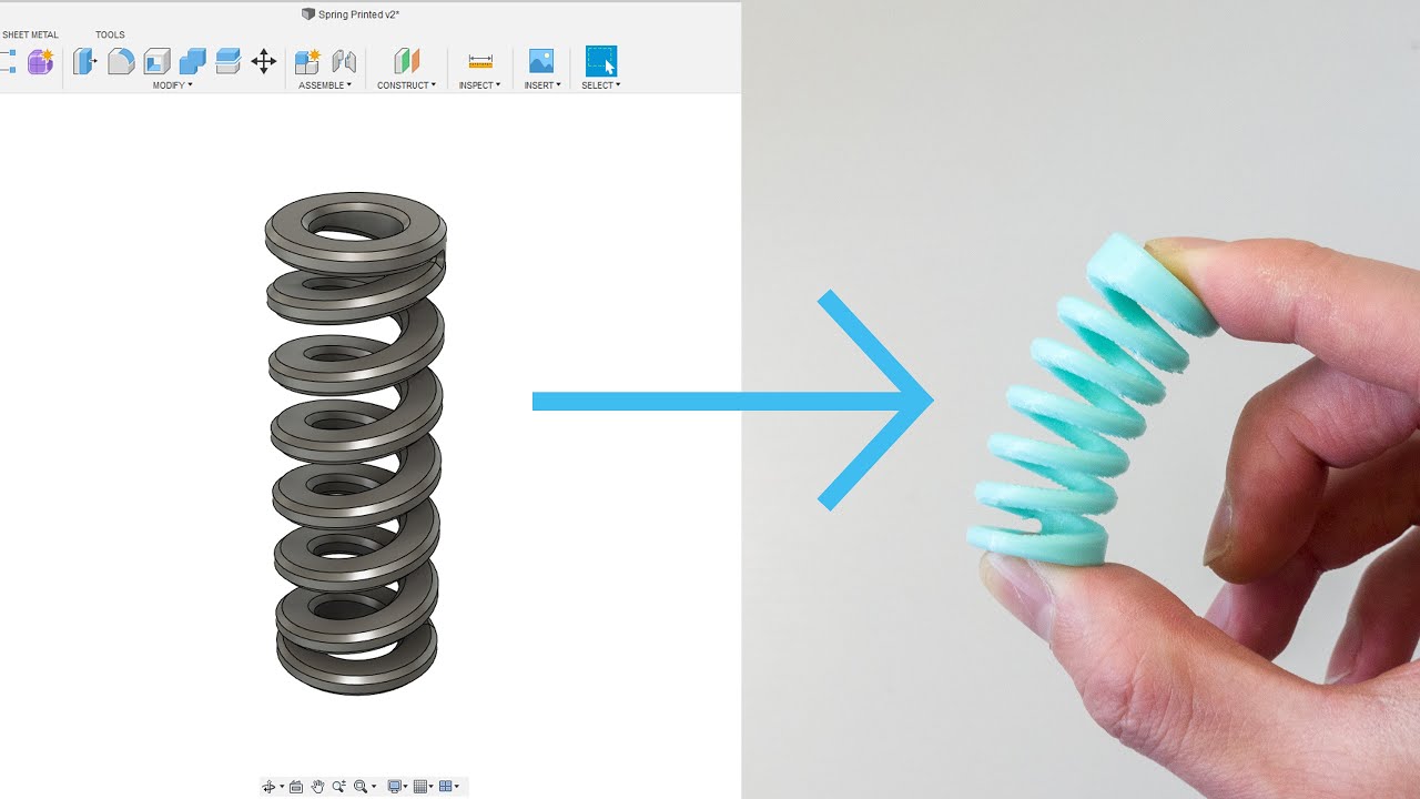 Making A 3d Printed Spring Modelling In Fusion 360 Youtube