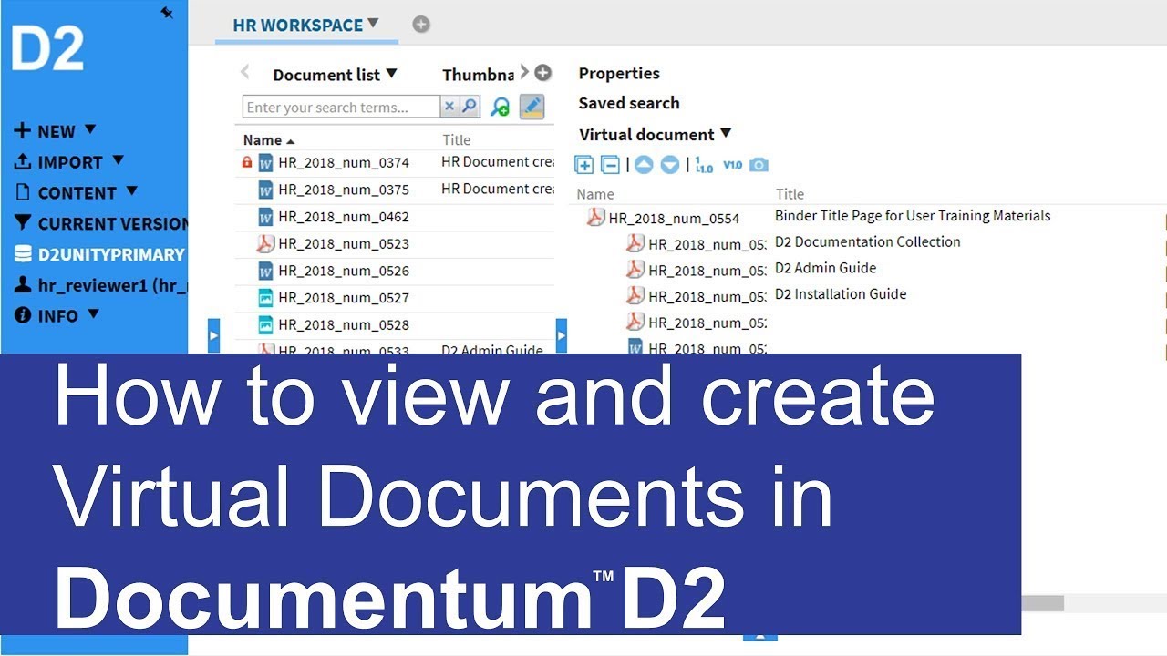 How To View And Create Virtual Documents Documentum D2 Youtube